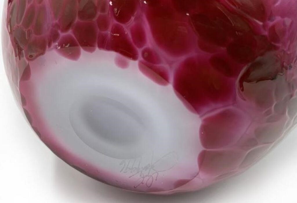 David Lotton | David Lotton Art Glass Vase w/ Leaves. (1996) | MutualArt