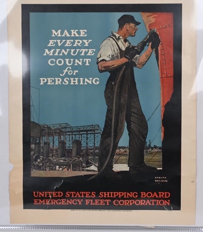 Adolph Treidler | Make Every Minute Count For Pershing (1917) | MutualArt
