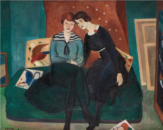 Einar Jolin | Två målarinnor (1918) | MutualArt