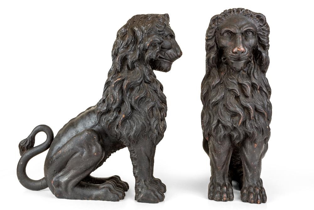 Italian School, 17th Century | A pair of Italian carved wood models of ...