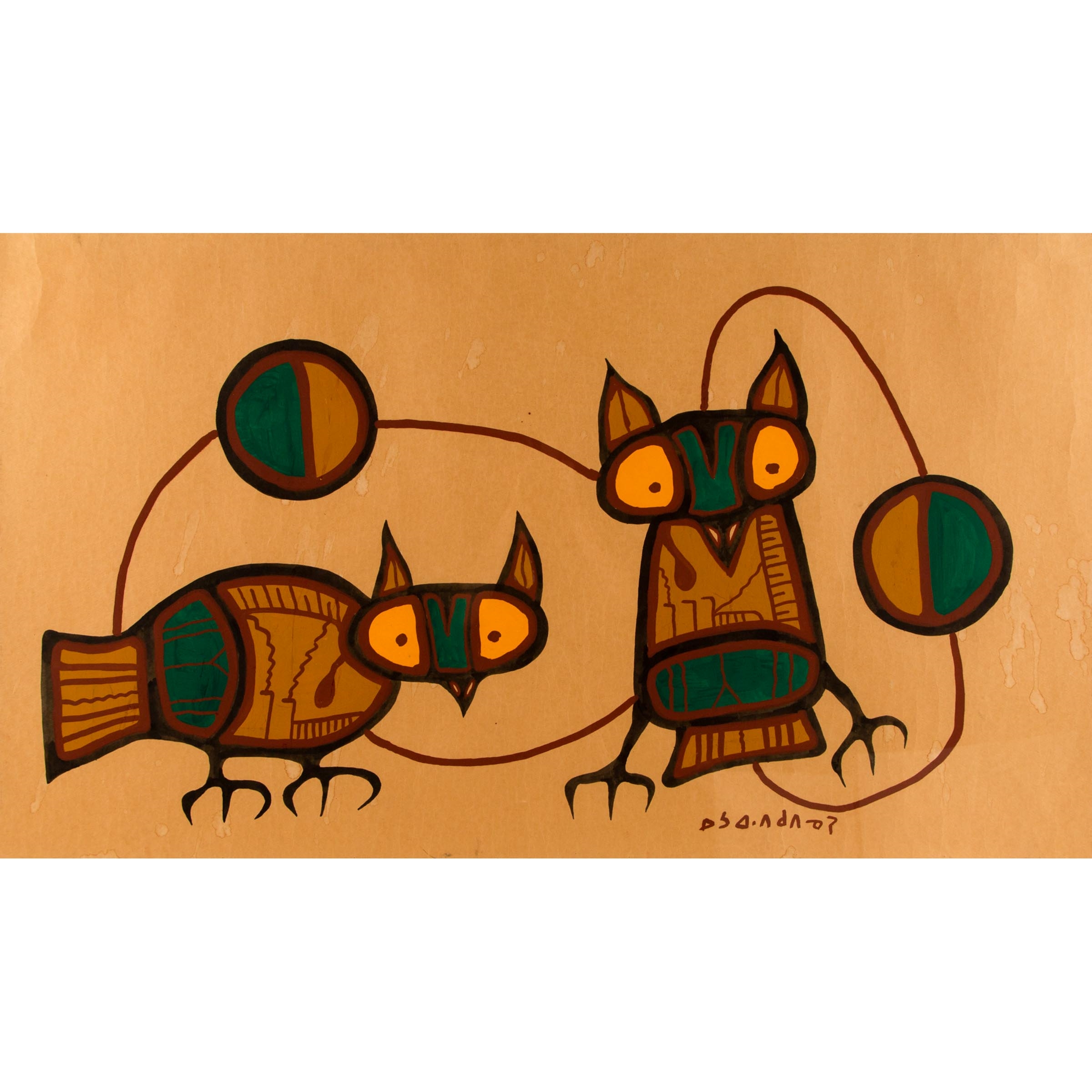Norval Morrisseau | TWO OWLS | MutualArt