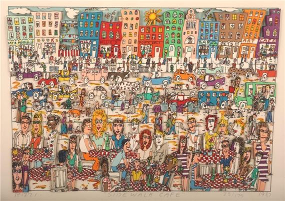 James Rizzi | Sidewalk Cafe (1987) | MutualArt