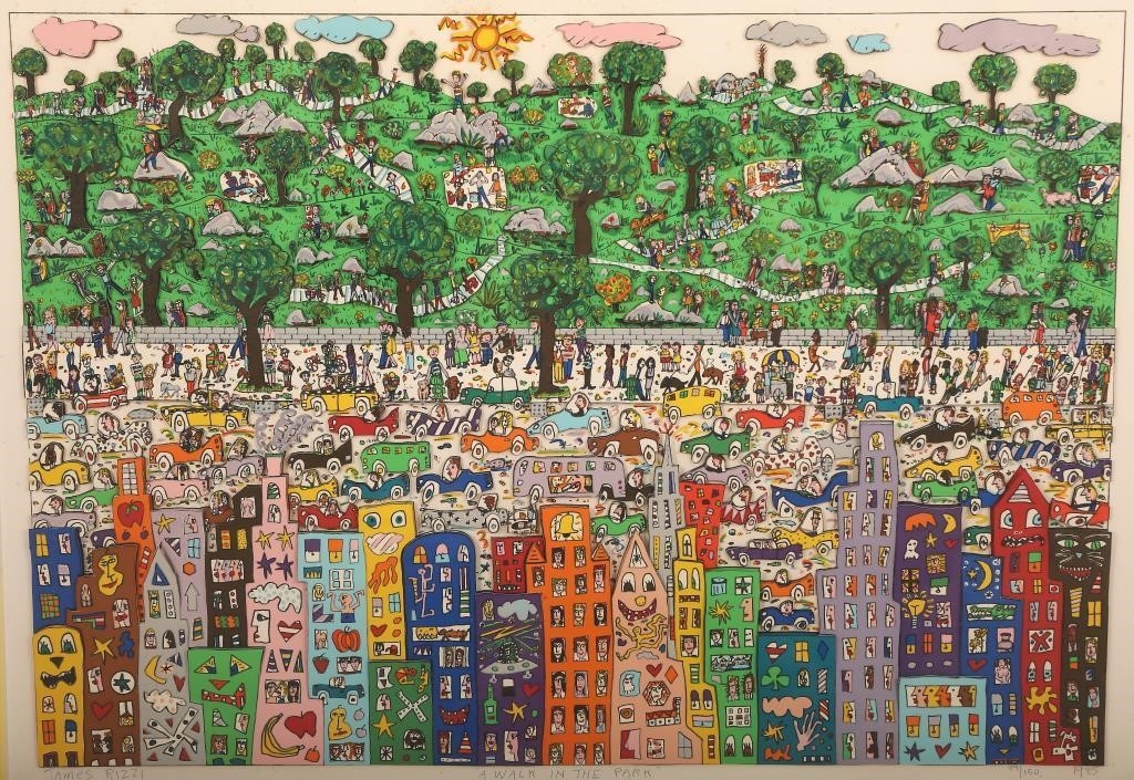 James Rizzi | A Walk in the Park (1985) | MutualArt