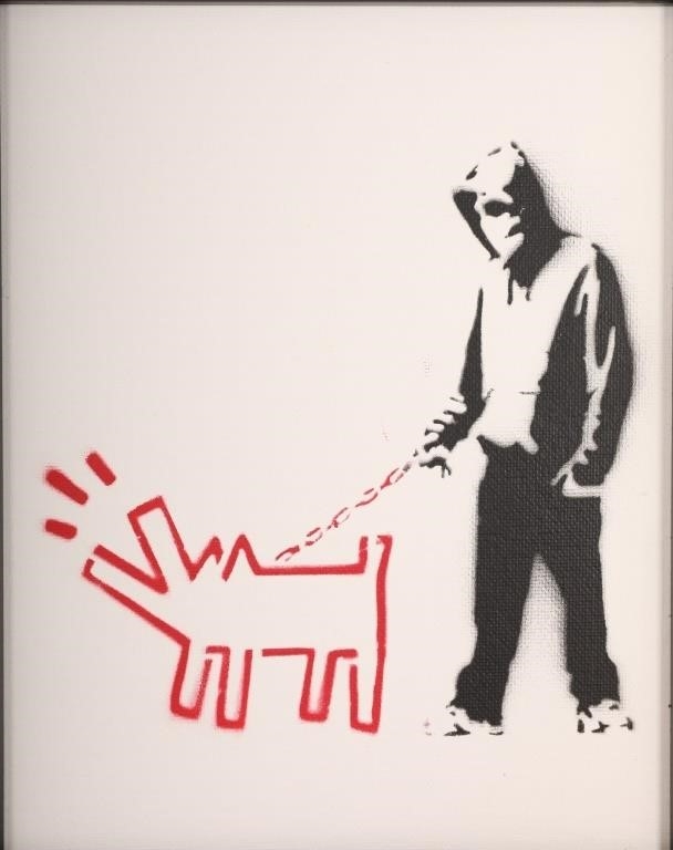 Banksy | Hoodie with Keith Haring Red Dog (2017) | MutualArt
