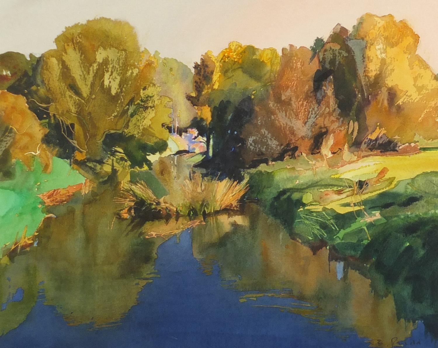 Bob Rudd | Bob Rudd - River through woodland | MutualArt