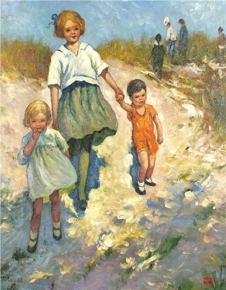 Dorothea Sharp | Manner of Dorothea Sharp - Figures on the beach ...