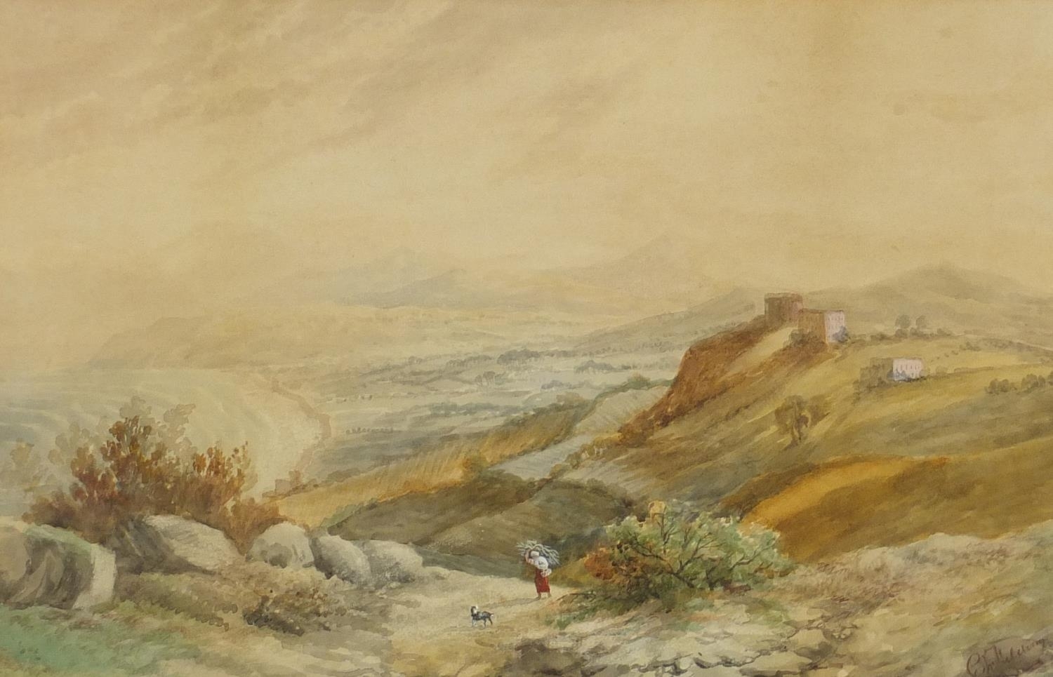 Anthony Vandyke Copley Fielding | Copley Fielding - Figure with dog on ...