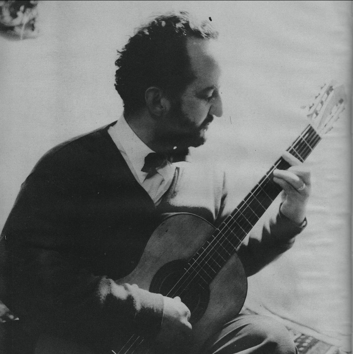 Jewad Selim | Self Portrait with Guitar (Early 1940s) | MutualArt