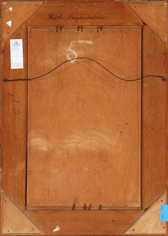 Bertha Dorph | An interior with a woman sewing by the glow of the lamp ...