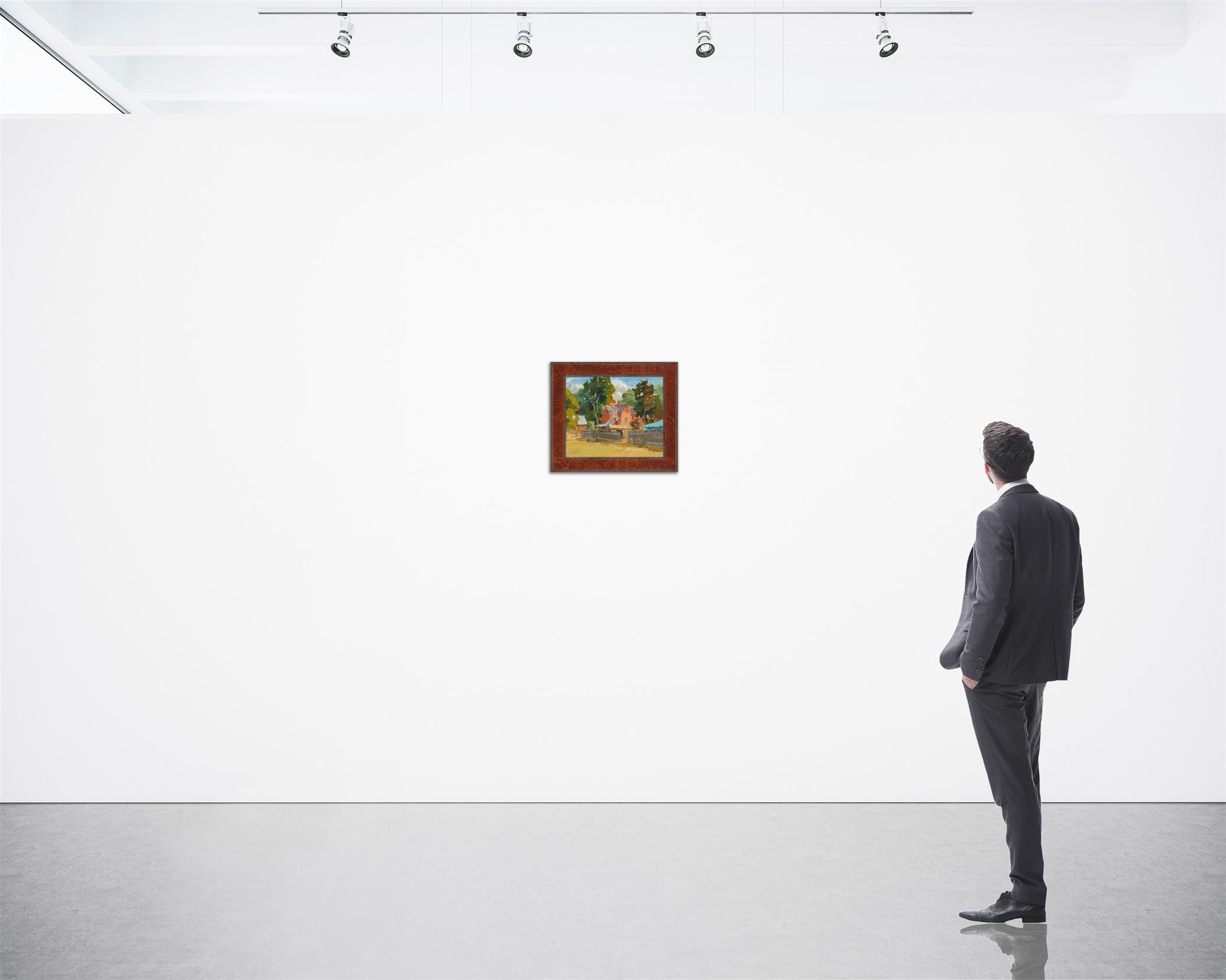 Steve Songer | A red house surrounded by trees | MutualArt