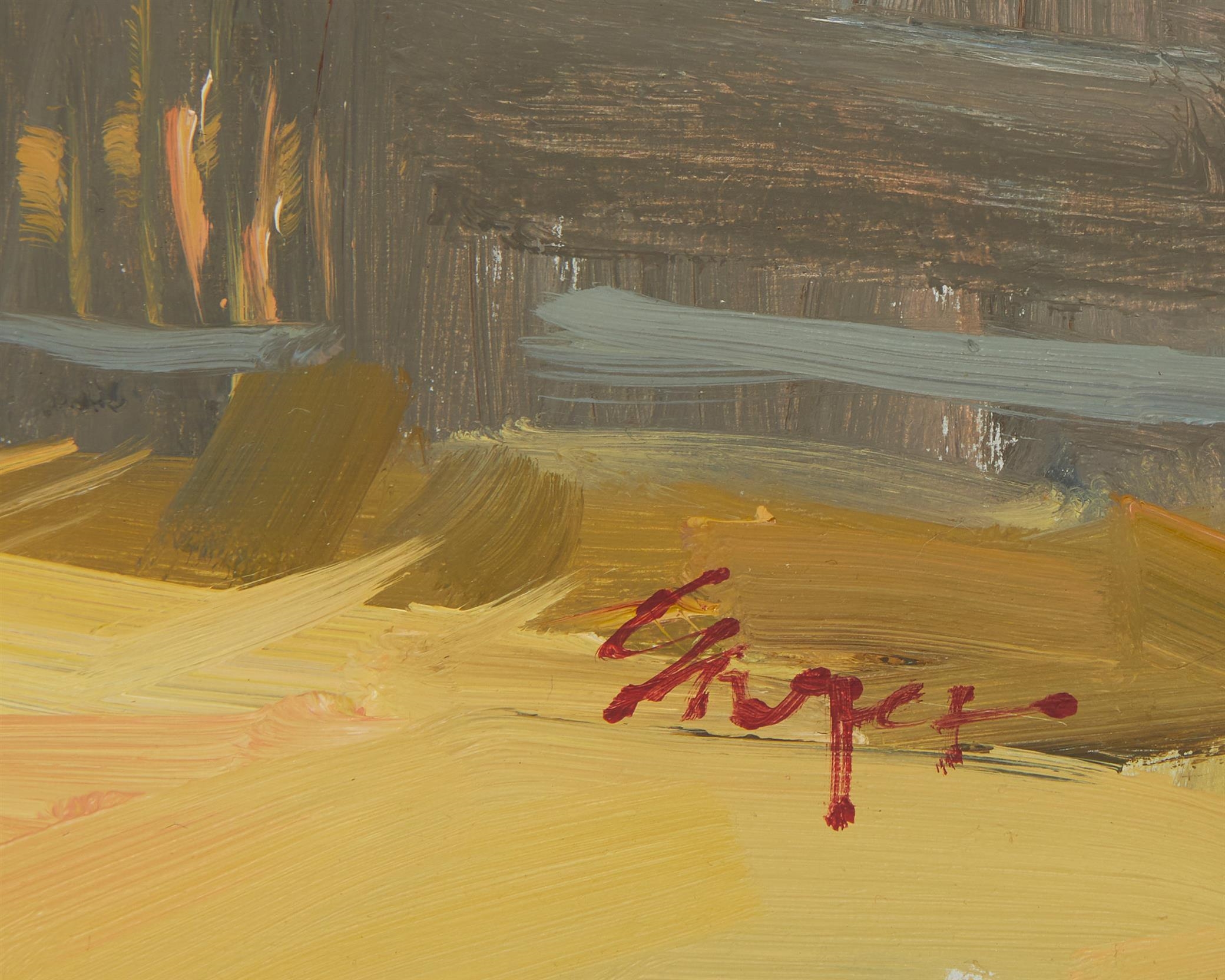 Steve Songer | A red house surrounded by trees | MutualArt