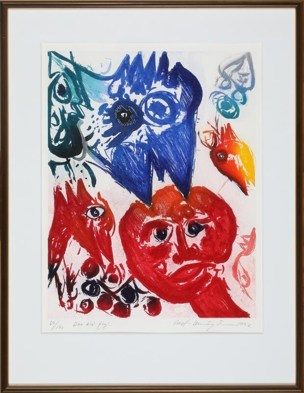 Carl-Henning Pedersen | Den blå fugl | MutualArt