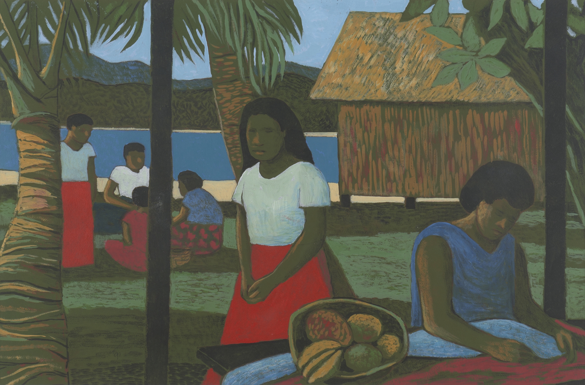 Ray Crooke | Fijian Village (1991) | MutualArt