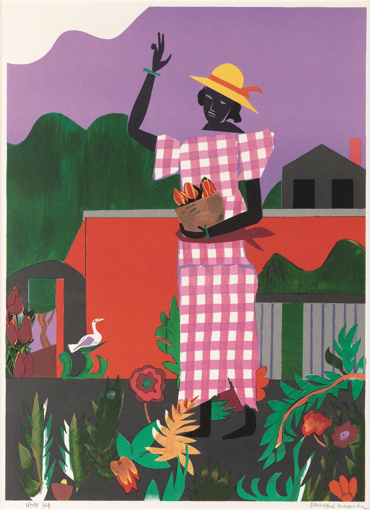 Romare Bearden | Girl in the Garden (1979) | MutualArt