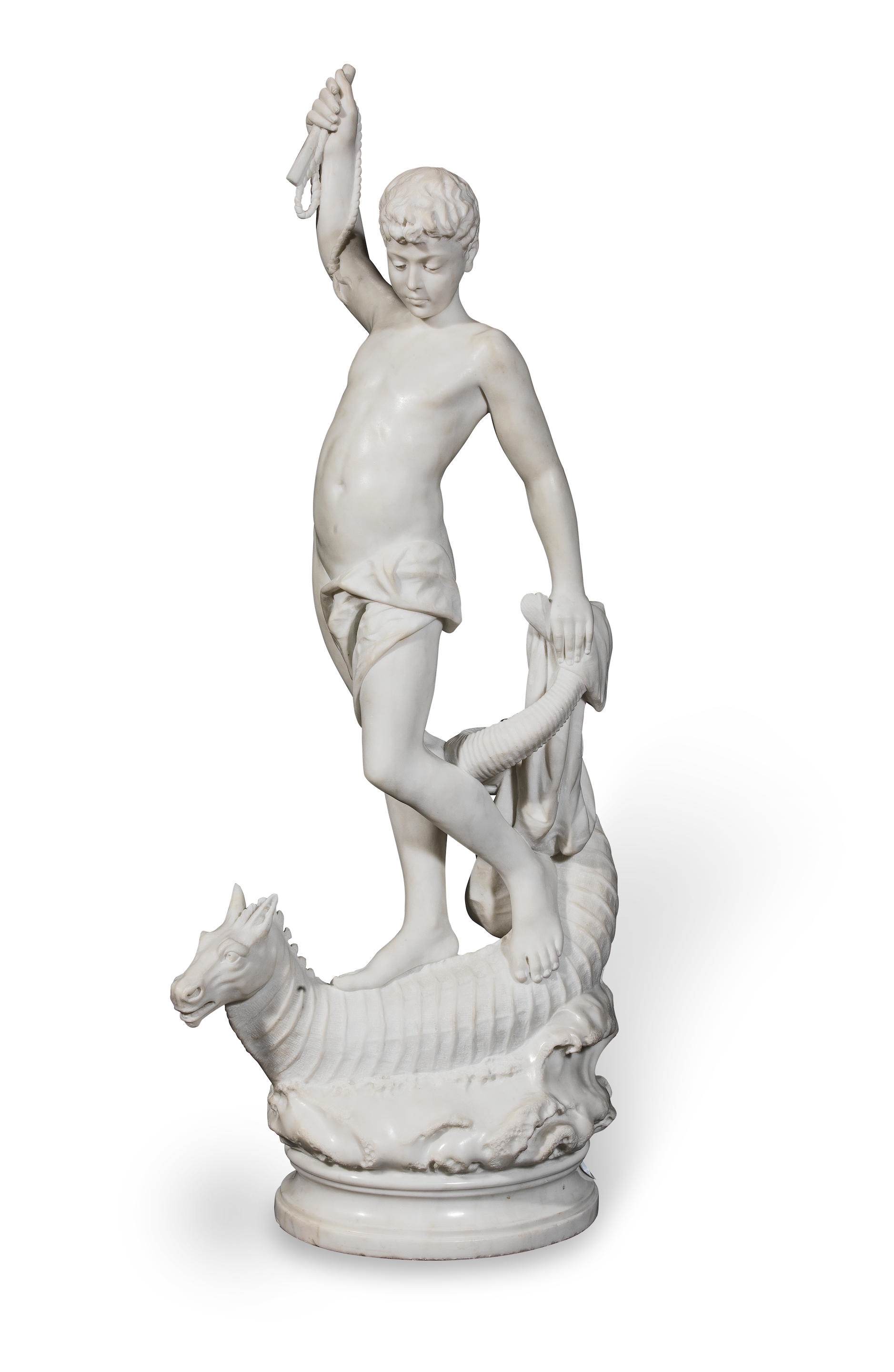 Italian School, 19th Century | Figure of a young sprite riding a ...