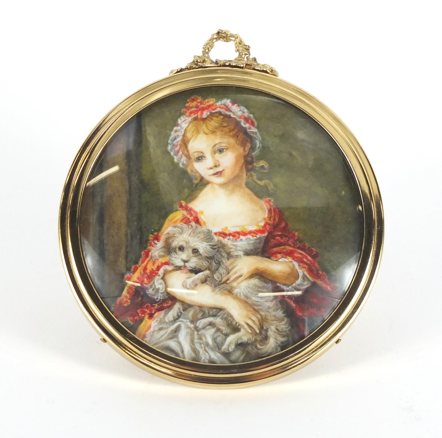 Pompeo Girolamo Batoni | Circular hand painted portrait miniature of ...