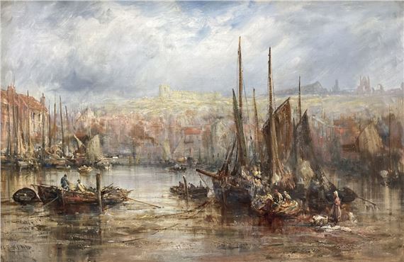 William Edward Webb | Fishing Boats in Whitby Harbour | Compare similar ...