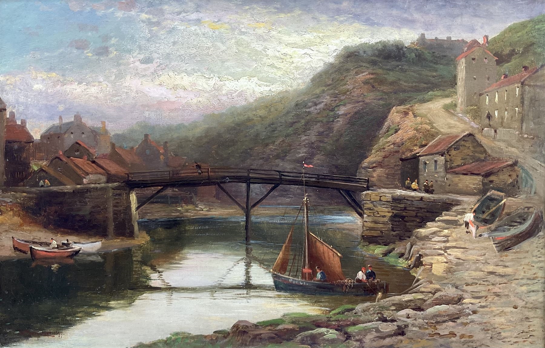 Walter Stuart Lloyd | The Old Bridge Staithes Beck (1897) | MutualArt