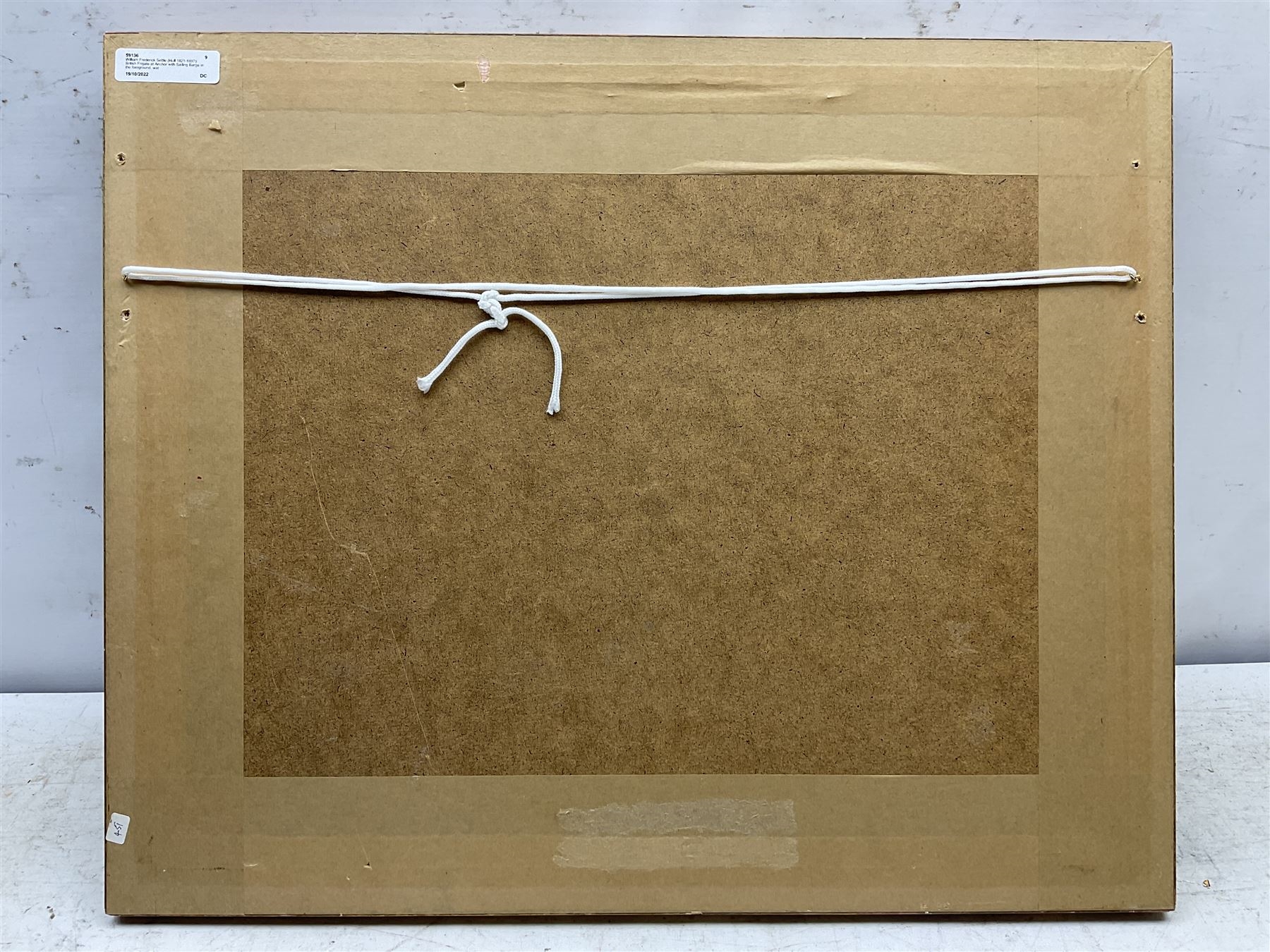 William Frederick Settle | British Frigate at Anchor with Sailing Barge ...