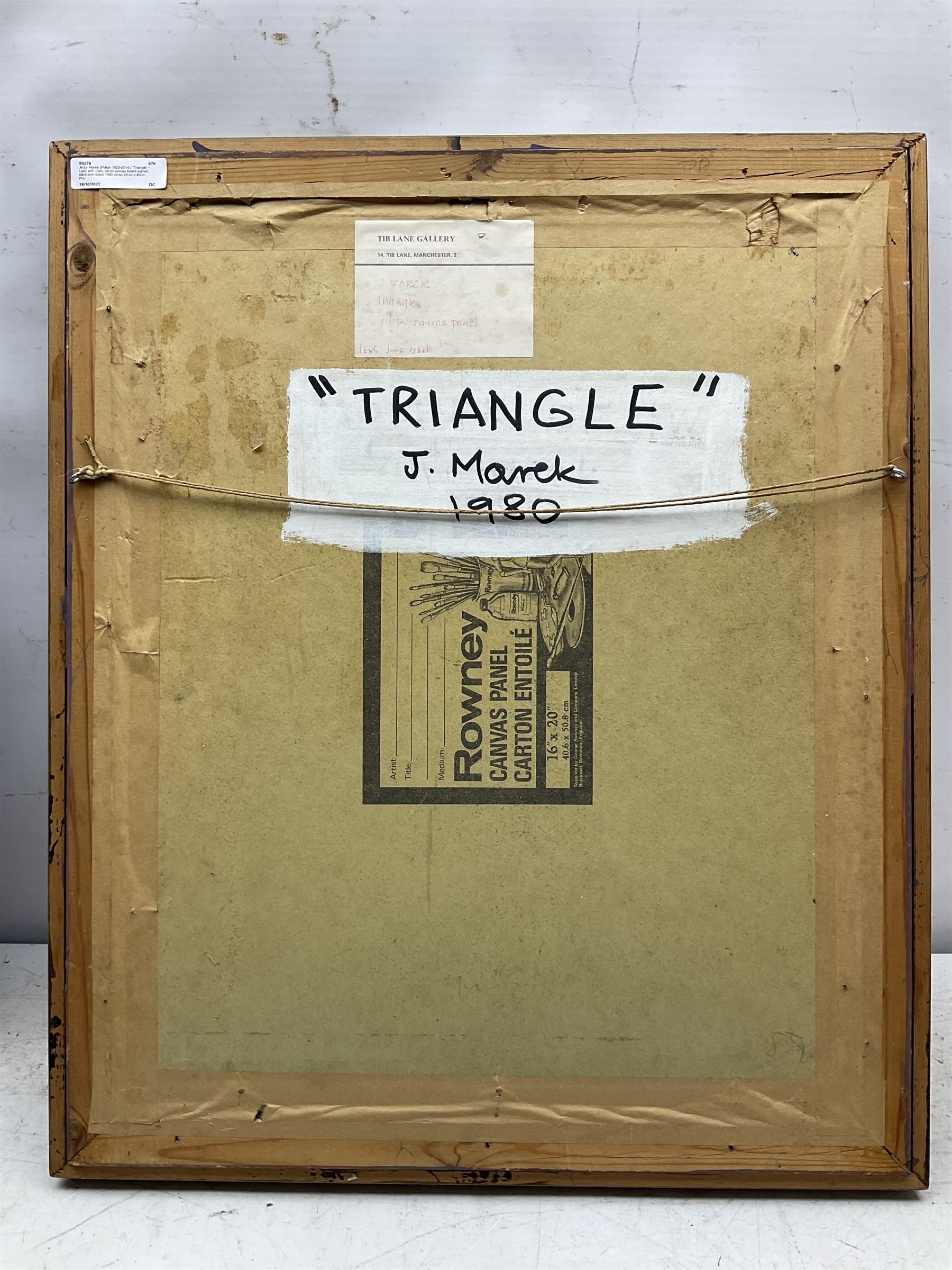 Jerzy Marek | 'Triangle' - Lady with Cats (1980) | MutualArt