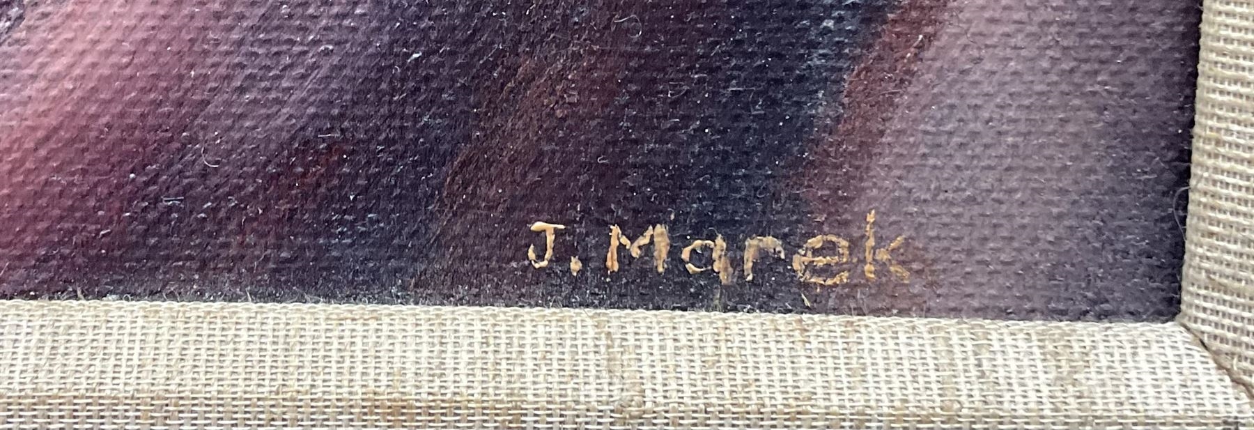 Jerzy Marek | 'Triangle' - Lady with Cats (1980) | MutualArt