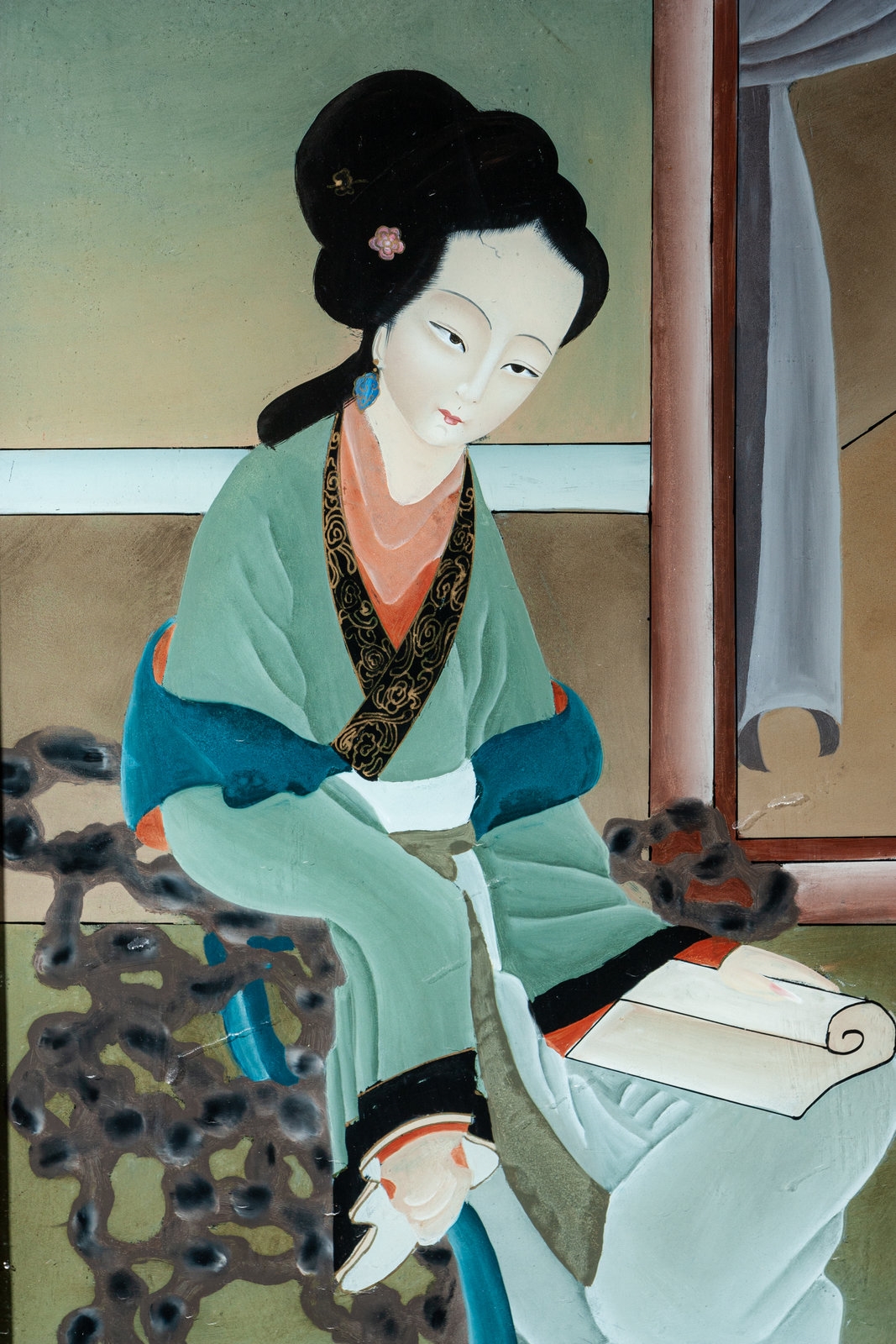 Chinese School, 20th Century | FIve Chinese Reverse Glass Paintings ...