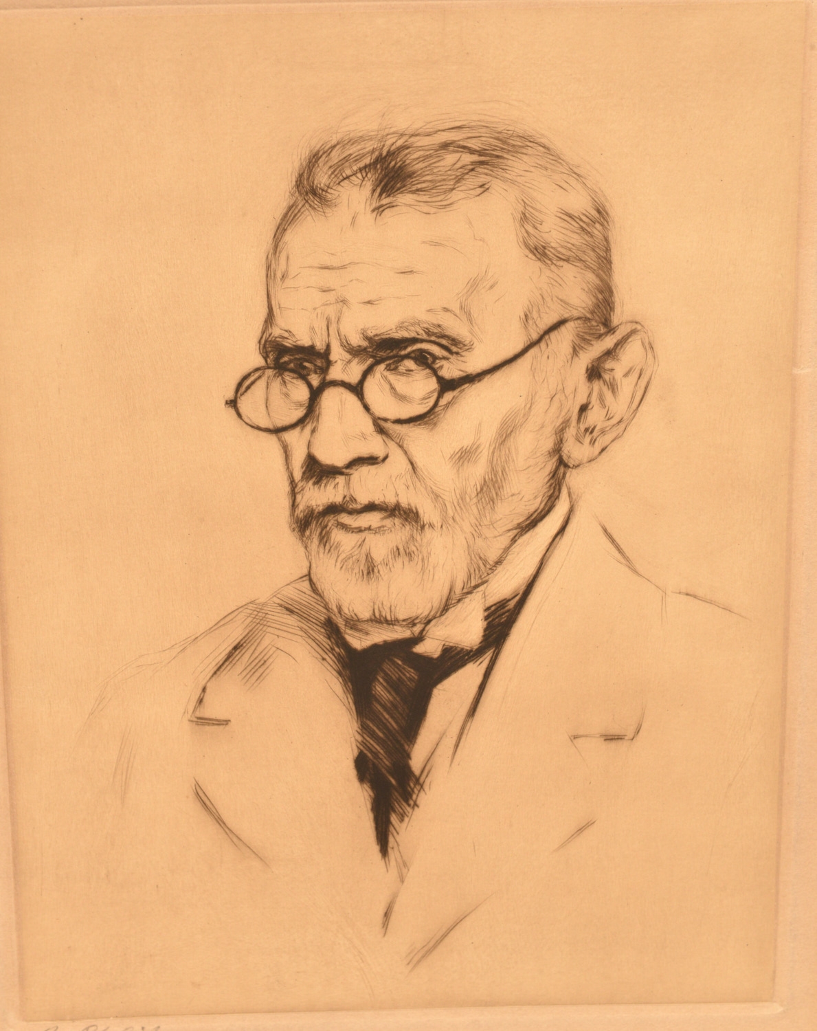 German School | etching of Paul Ehrlich (1914) | MutualArt