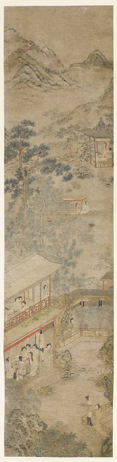 Qiu Ying | A PAINTING WITH LADIES IN AN ESTATE IN THE STYLE OF QIU YING ...