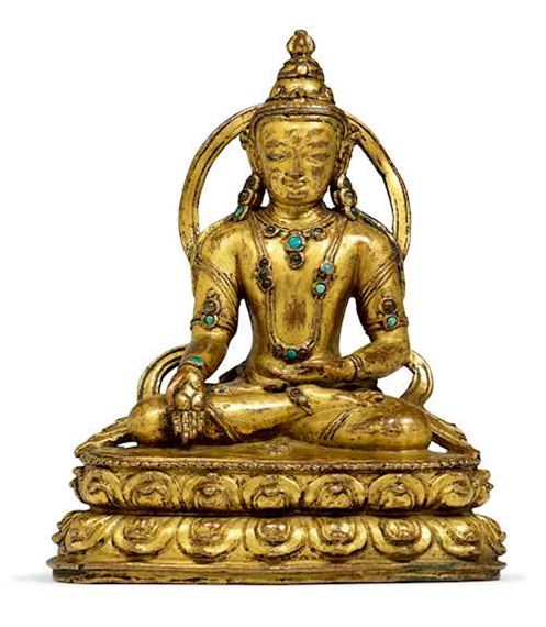 Nepalese School, 14th Century | A GILT COPPER ALLOY FIGURE OF TATHAGATA ...