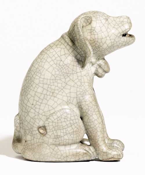 Chinese School, 18th Century | A CRACKLE-GLAZED FIGURINE OF A DOG ...