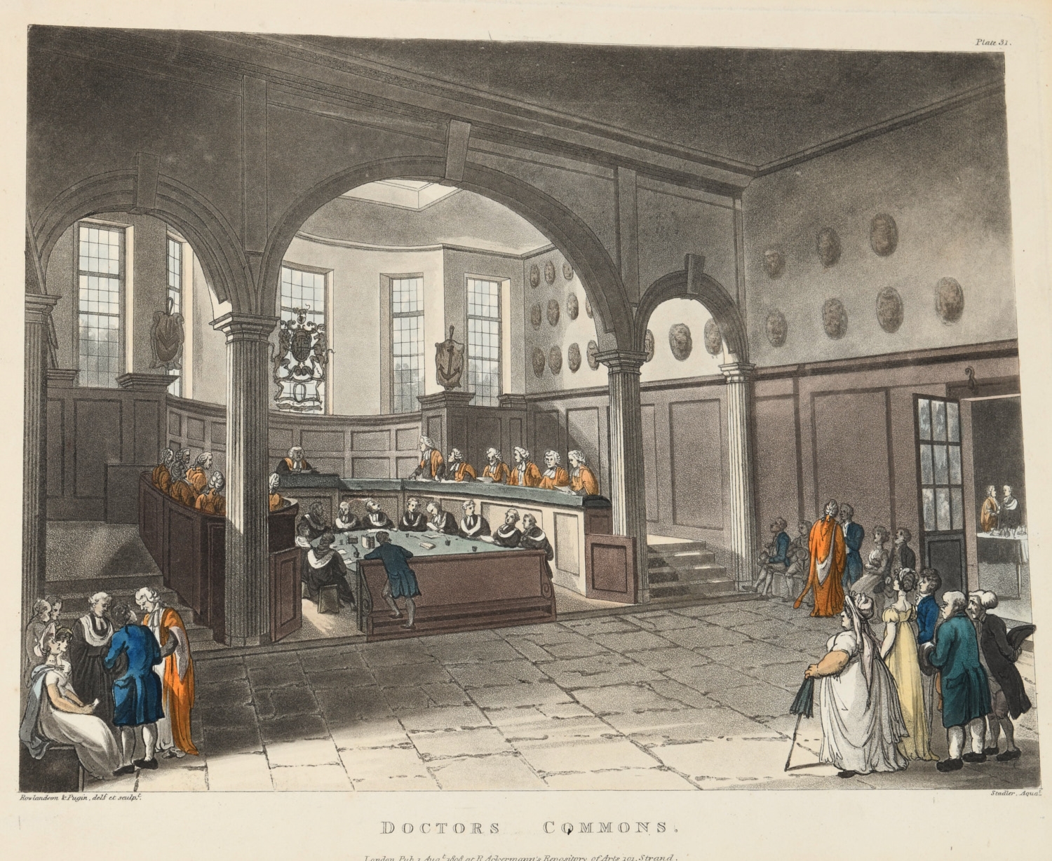 Thomas Rowlandson | 6 hand colored London engravings | MutualArt