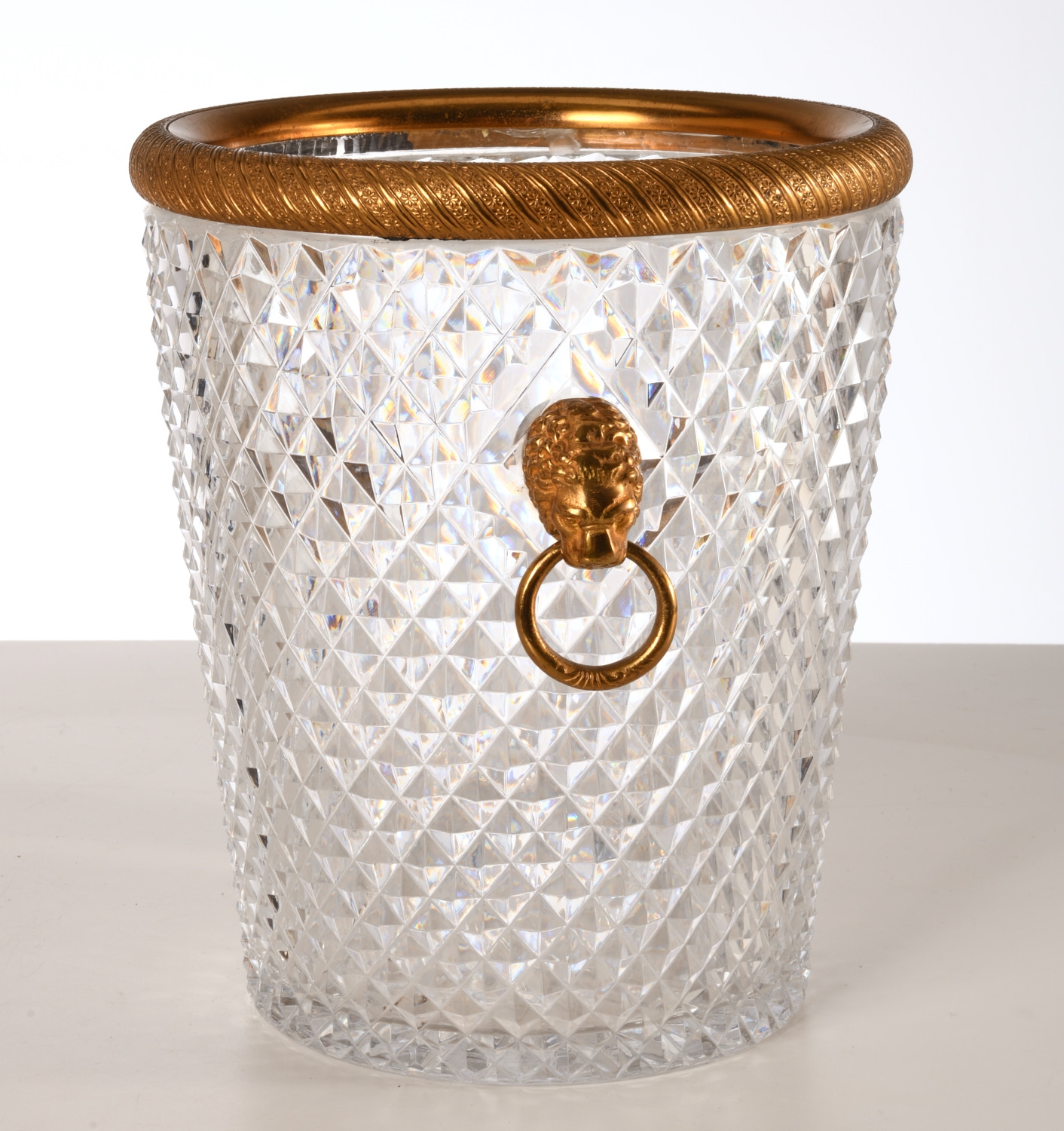 Baccarat | French empire style champagne bucket with brass mount and ...