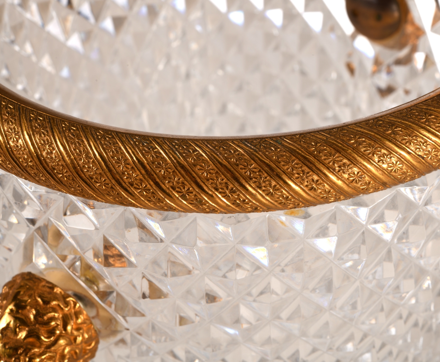 Baccarat | French empire style champagne bucket with brass mount and ...