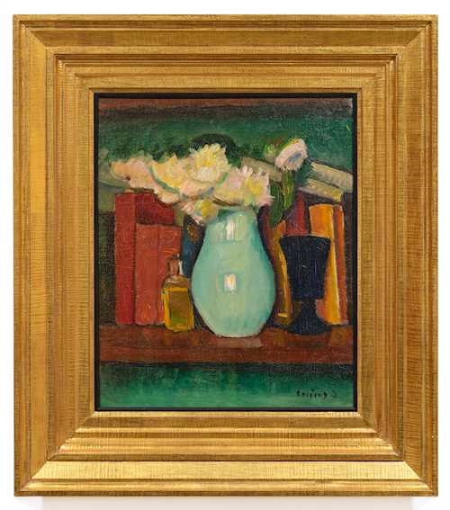 Deszö Czigány | Still life with blue glass (2019) | MutualArt