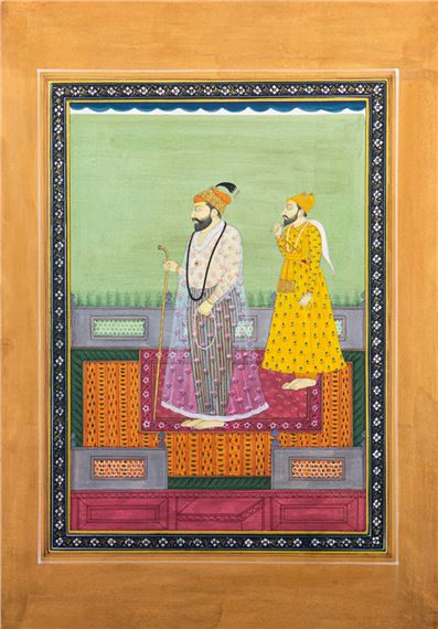 Indian School | Miniature painting of a Prince and his consort | MutualArt