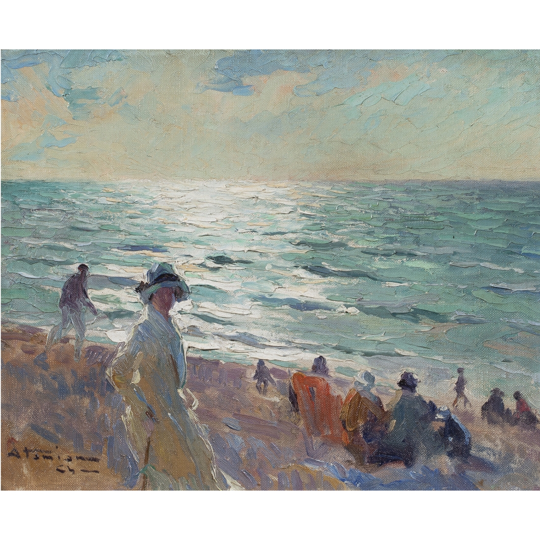 Charles Atamian | Untitled (Figures on a Beach) | MutualArt