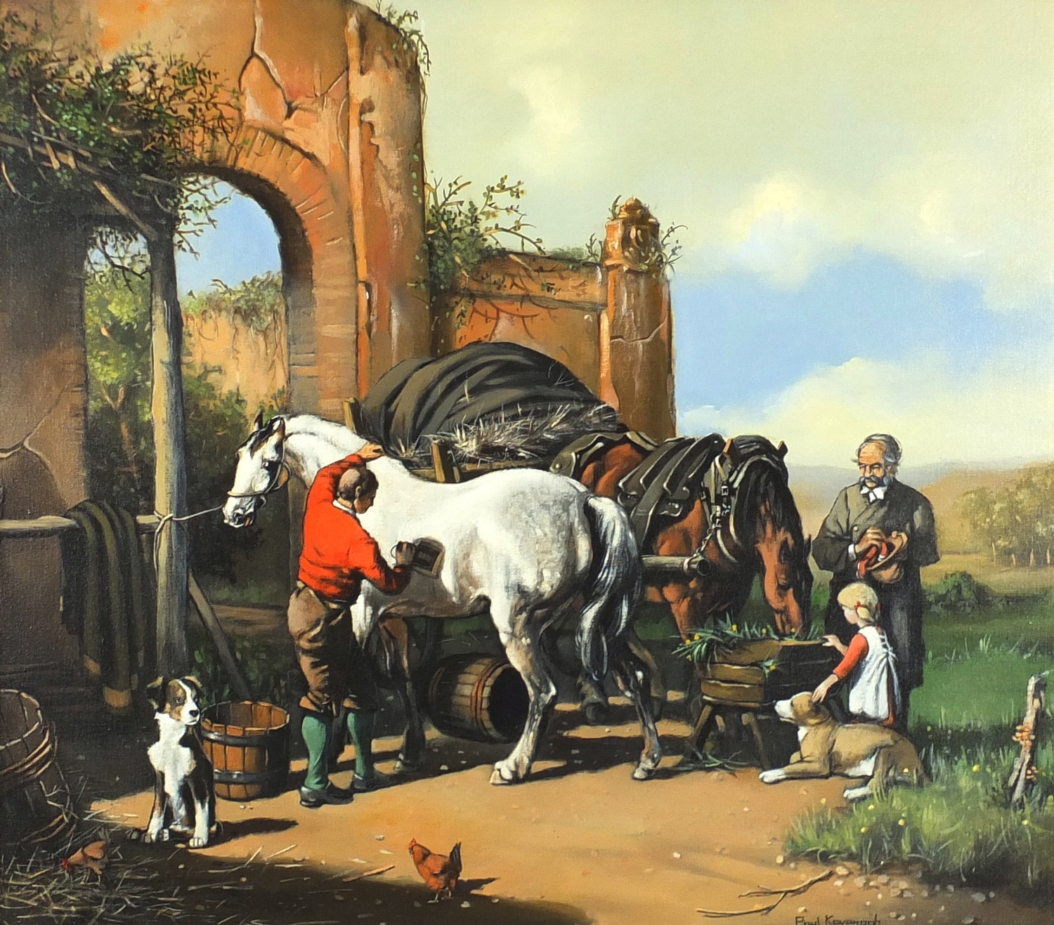 Paul James | Paul James Kavanagh - Figures with horses | MutualArt