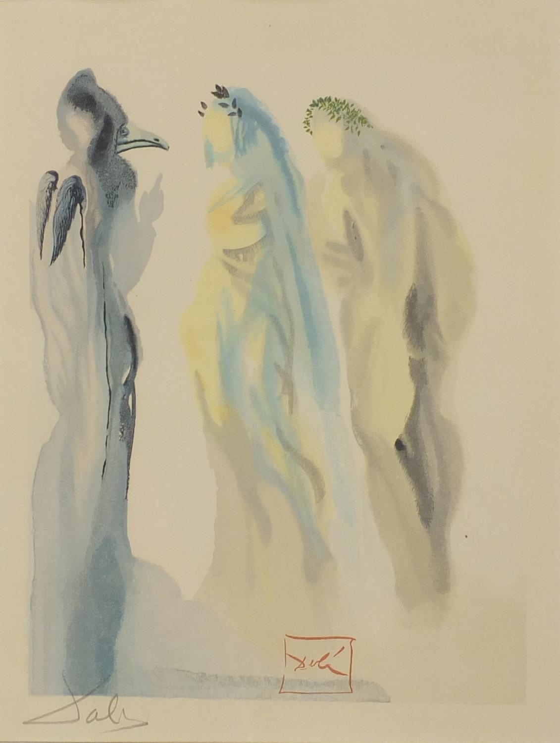 Salvador Dalí | Pencil signed Salvador Dali print of three surreal ...