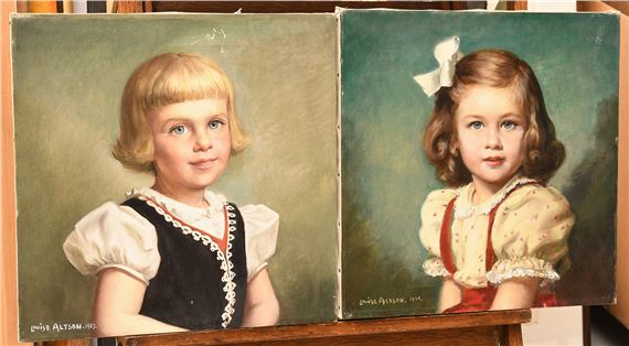 Louise Altson | (2) portrait paintings | MutualArt