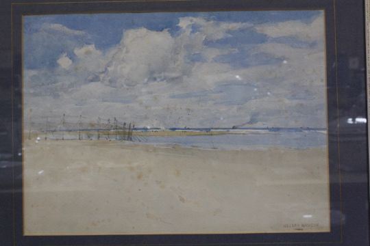 Nelson Dawson | Nelson Dawson (1859-1941) Beach scene Watercolour ...