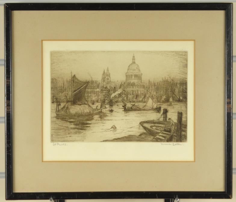 Maria Hampshire Eaton | Maria Eaton - Black and white etching of St ...