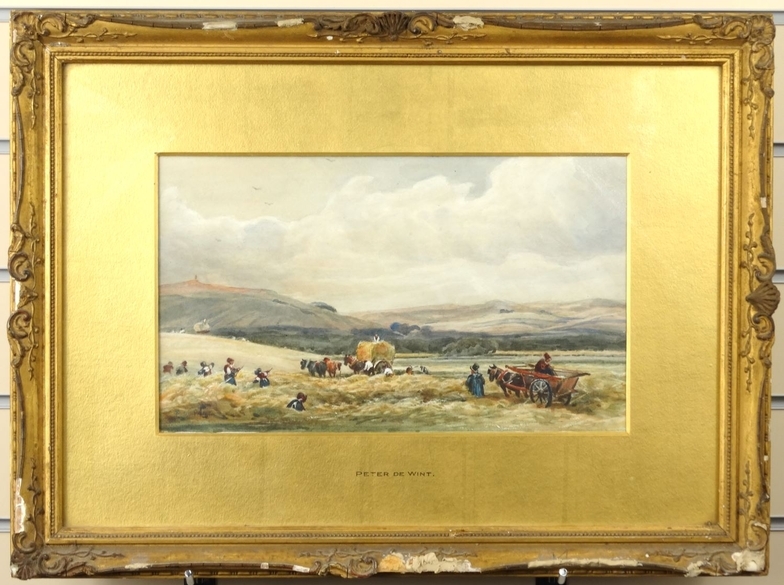 Peter de Wint | Peter de Wint watercolour of harvesting | MutualArt