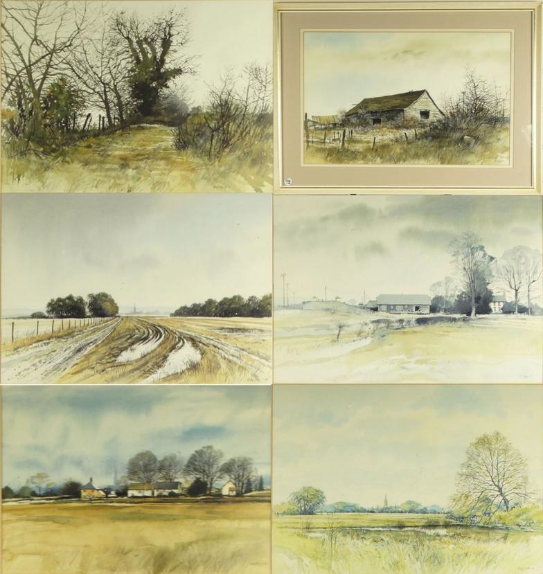 Bill Toop | Six Bill Toop watercolour landscape scenes of Salisbury ...