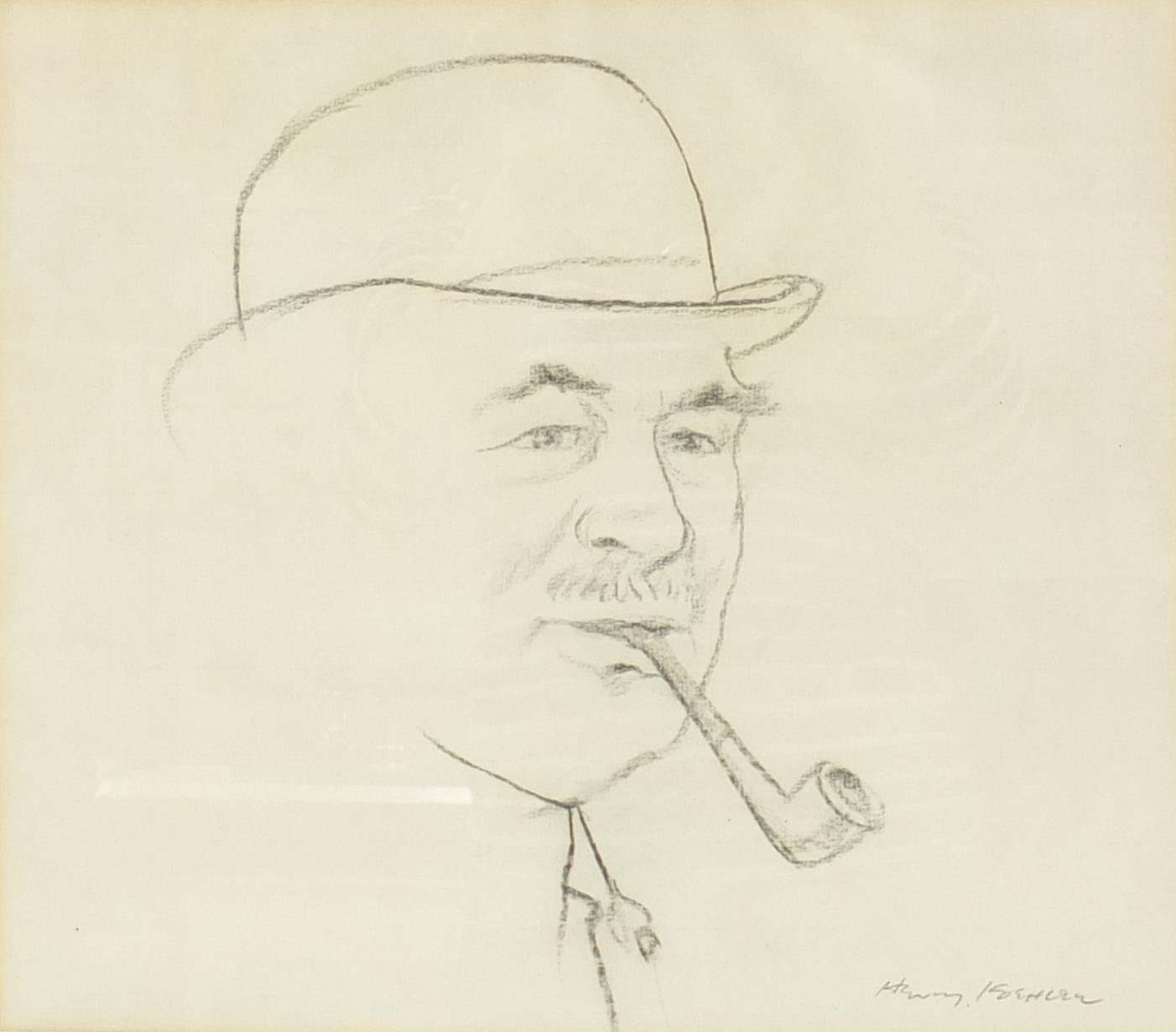 Sir Winston Churchill | Pencil sketch of Winston Churchill smoking a ...