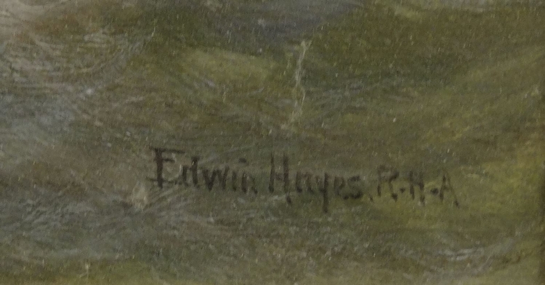 Edwin Hayes | Edwin Hayes RHA- Oil onto board of ships on a stormy sea ...