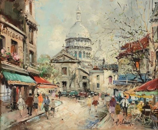 Francois Claver | Francois Claver (b.1918) Street scene near the Sacre ...