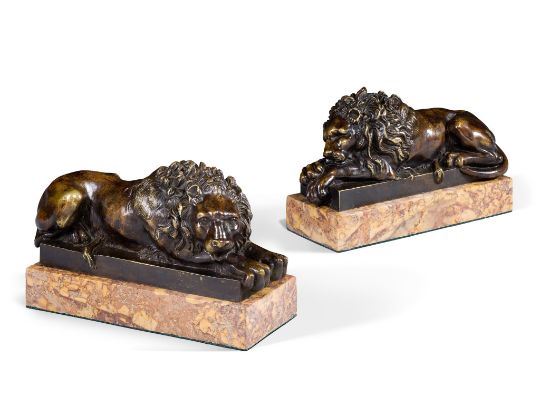 Antonio Canova | A Pair of Bronze Canova Lions Italy circa 1820 (Circa ...