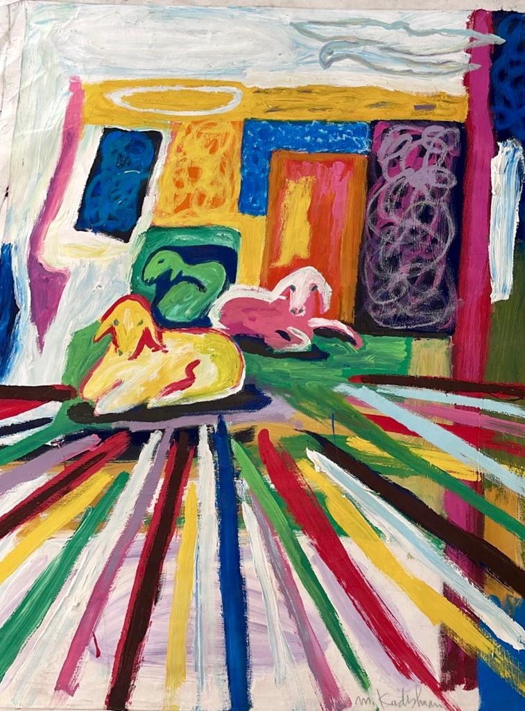 Menashe Kadishman | Sheep in landscape (1932 - 2015) | MutualArt