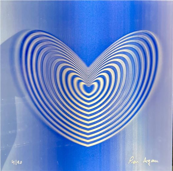 Ron Agam | Love in blue background (1958) | MutualArt