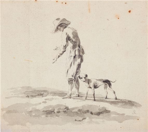 Salvator Rosa | Figure Study with a Dog | MutualArt